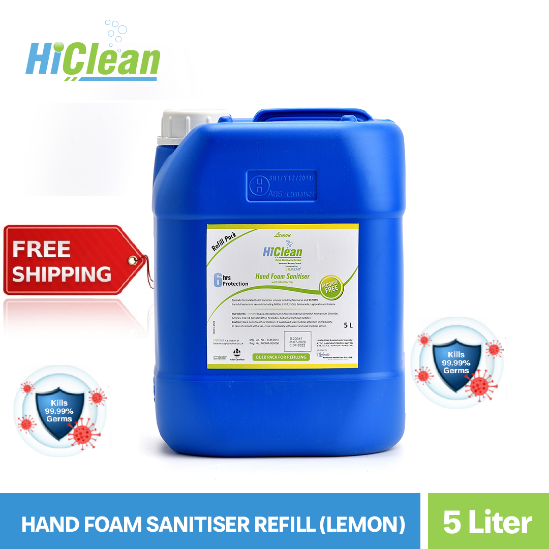 HiClean Hand Foam Sanitiser Refill (Lemon) - 5 Liter – Medinostic Healthcare