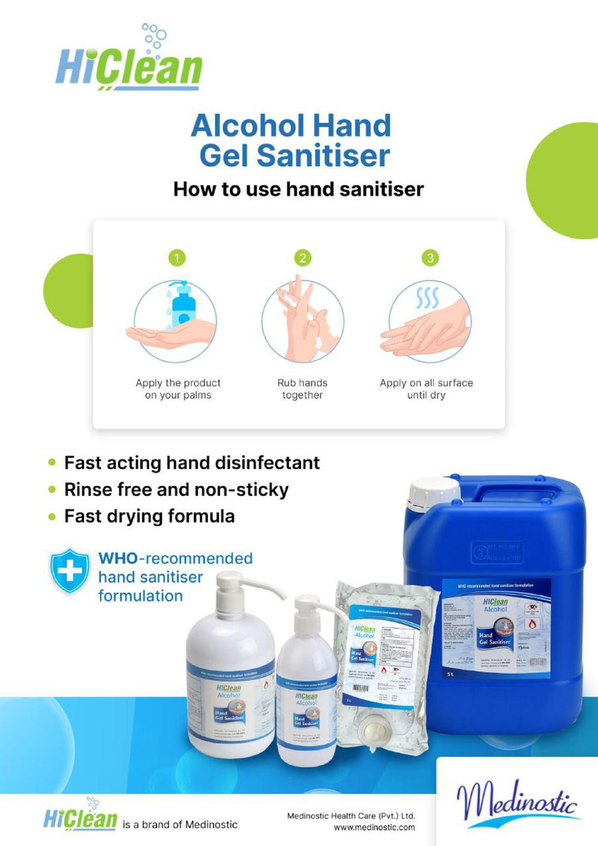 HiClean Hand Gel Sanitiser (Refill) 1 Liter - Pouch – Medinostic Healthcare