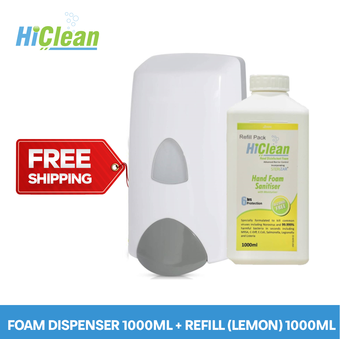 Bundle - HiClean Foam Dispenser 1000ml + Refill (Lemon) 1000ml – Medinostic Healthcare