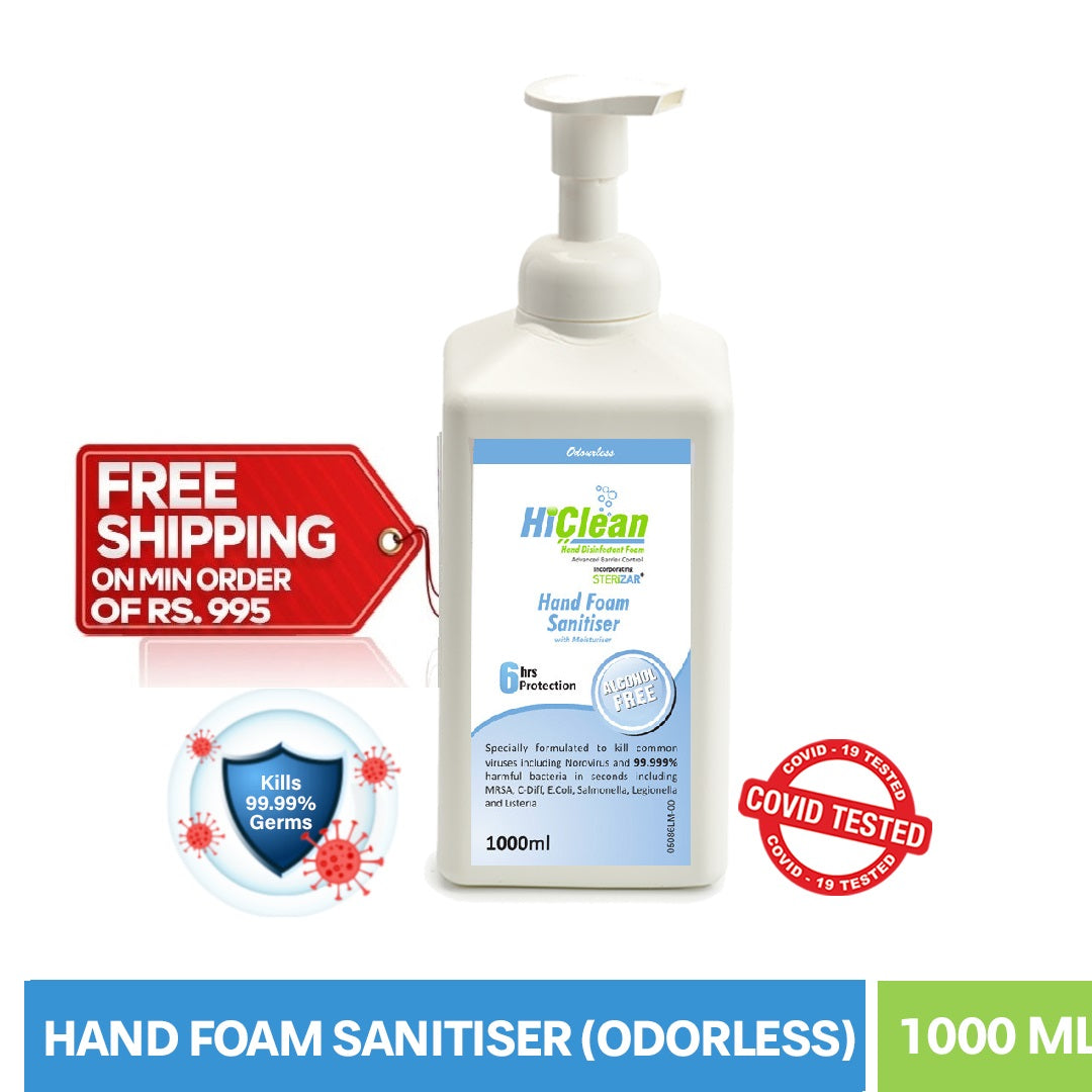 HiClean Hand Foam Sanitiser (Odourless) - 1000ml – Medinostic Healthcare