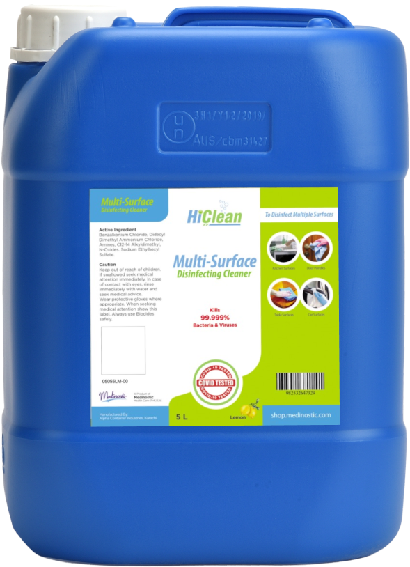 HiClean Multi Surface Disinfecting Cleaner - 5 Liter – Medinostic ...