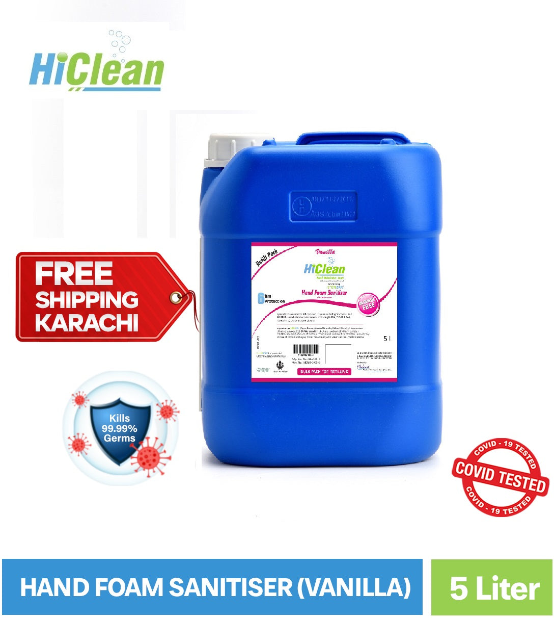 HiClean Hand Foam Sanitiser Refill (Vanilla) - 5 Liter – Medinostic Healthcare