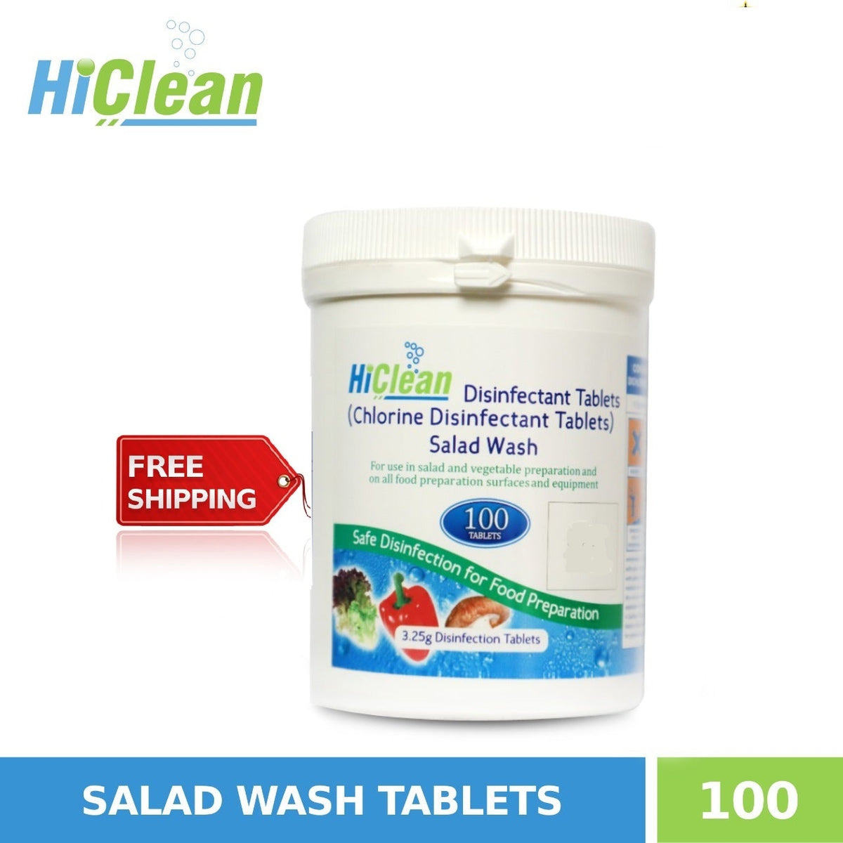 HiClean Salad Wash Chlorine Tablets (1.7g NADCC) - 100s – Medinostic ...