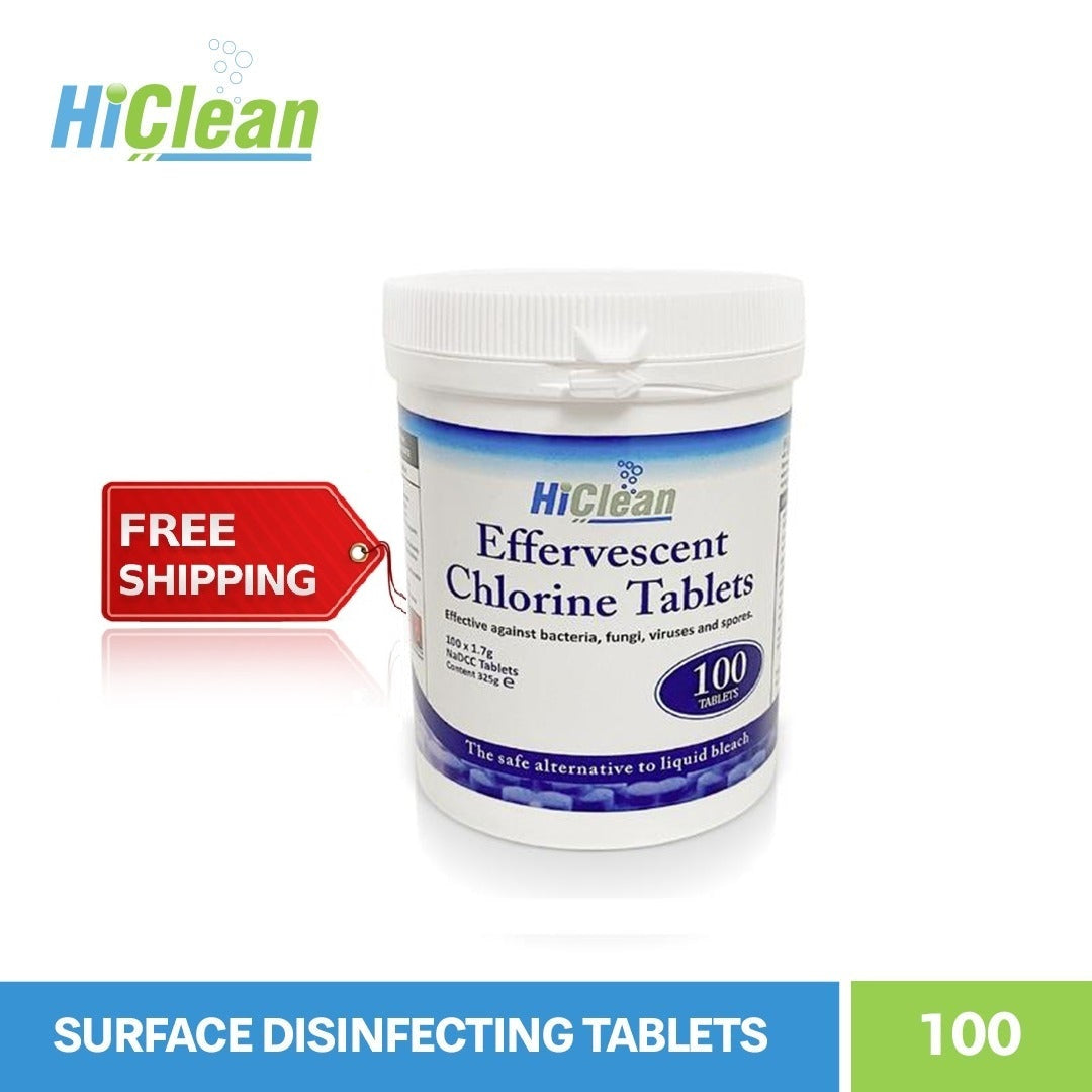 HiClean Surface Disinfecting Chlorine Tablets (1.7g NaDCC) - 100s ...